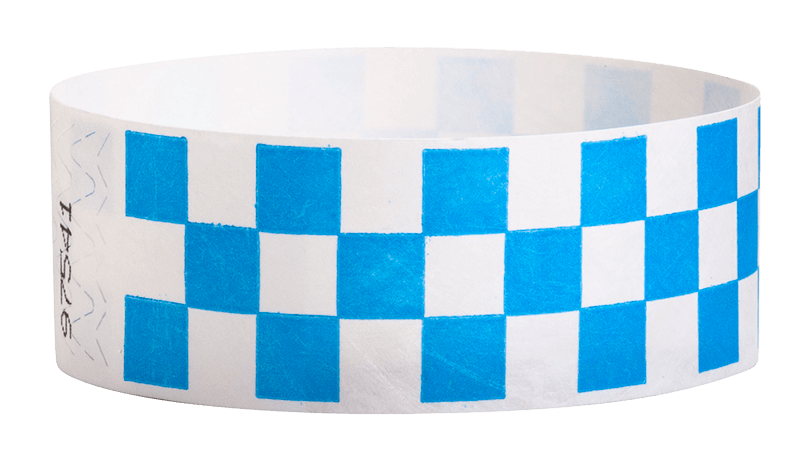 Tyvek Wristbands | Blue Checkered | Ready to Ship Today!